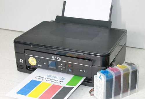 Мфу с Wi-Fi Epson XP-342 снпч, прошит, заправлен