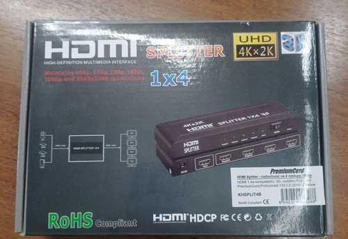 Hdmi сплиттер 1х4 3d 4k