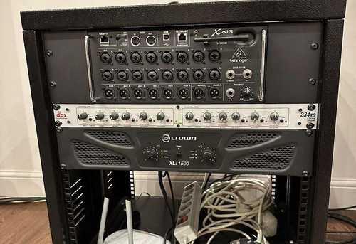 Behringer xr 18, Рэк, Dbx 234 xs, Crown xli 1500