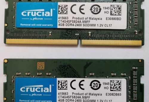 Crucial 4 гб DDR4 2400 мгц sodimm