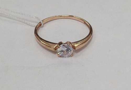 Золотое кольцо с фианитом (12420)