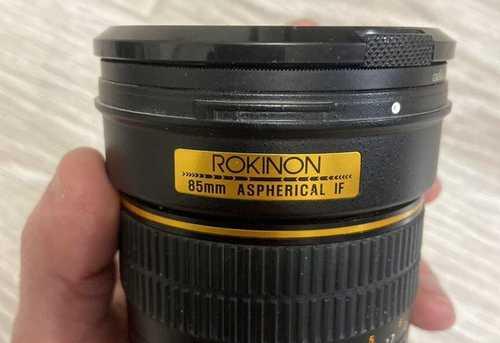 Объектив 85mm Rokinon / Samyang f1.4 Canon