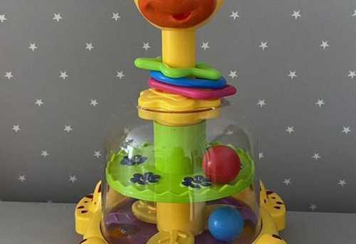 Развивающая игрушка-Юла Baby GO Жираф с вертушкой