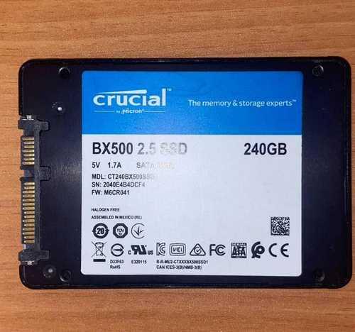 Crucial BX500 2,5 SSD 240gb