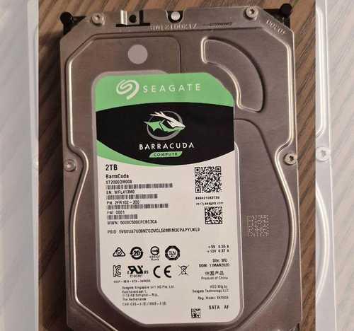 Жесткий диск Seagate BarraCuda, 2тб (ST2000DM008)