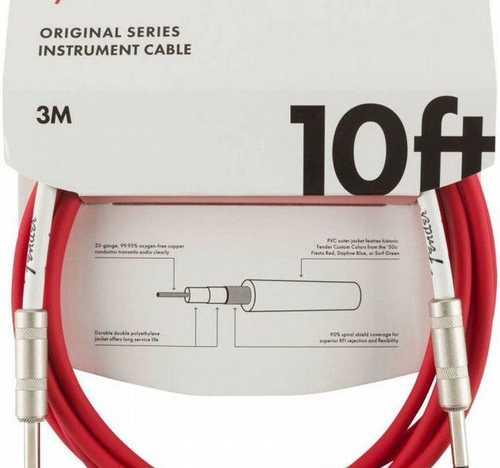 Fender 10' Original inst cable Fiesta Red - Инстру