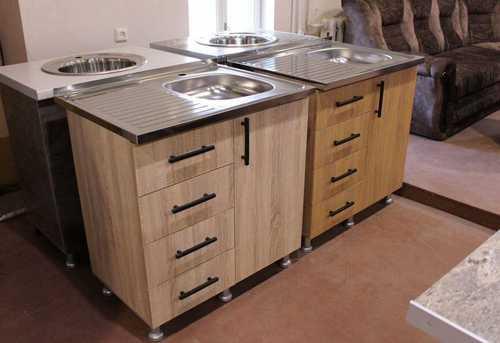 Кухонная мойка с выдвижными ящиками
