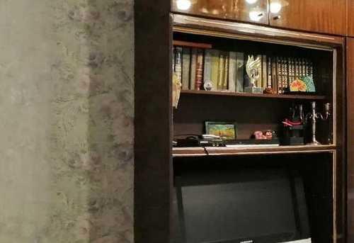 Шкаф книжный с антресолью и нишей для телевизора