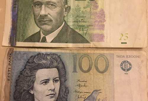 Бумажные деньги 100,25 крон Эстония