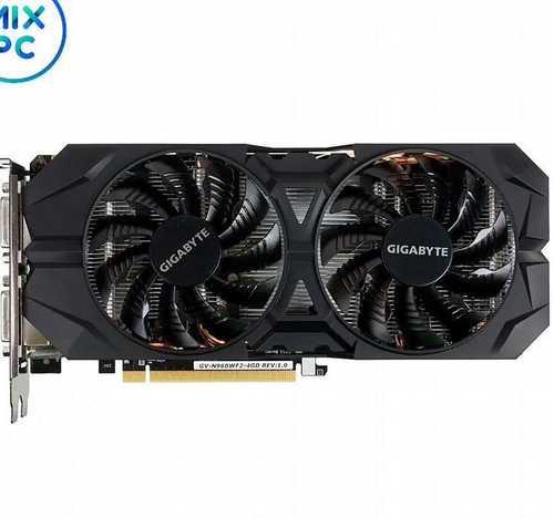 Видеокарта GTX960 4GB gigabyte windforce GV-N960WF2-4GD Б.У