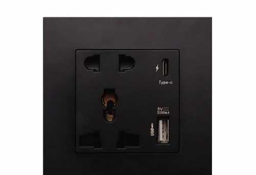 Розетка YouSmart 5 pins USB-A Type-C Black Y1-F01