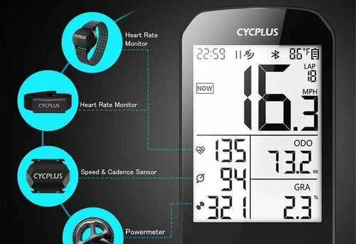 Велокомпьютер Cycplus M1 Gps Ant+