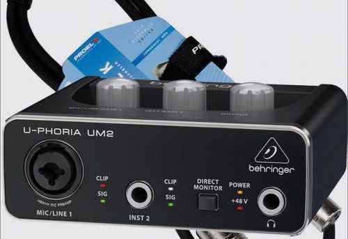 Аудиоинтерфейс behringer UM2 USB