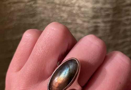 Кольцо серебро лабрадорит 16 размер новое