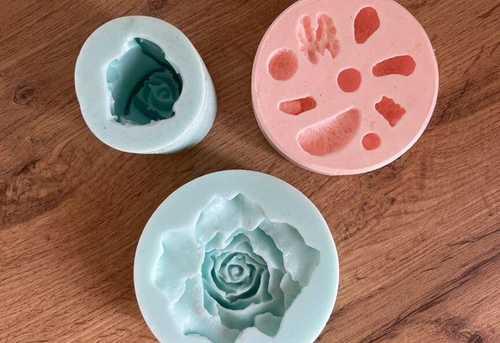 Формочки для мыла силиконовые роза и ягоды