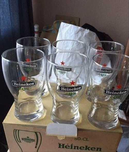 Фирменные пивные бокалы Heineken 0,5 л 6 шт