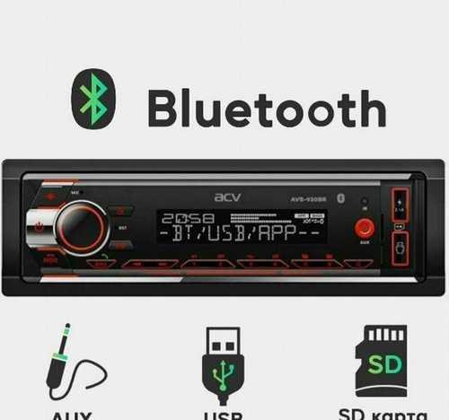 Автомагнитола ACV FM/MP3/USB/SD красная подсветка