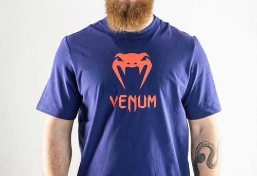 Футболка Venum Classic Navy Blue/Orange (XL)