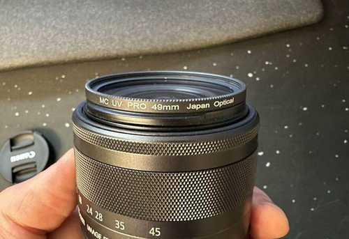 Объектив Canon EF-M 15-45mm + фильтр Fujimi UV PRO