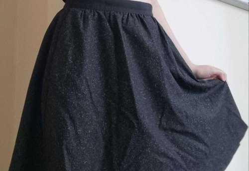 Шерстяная черная юбка sisley S