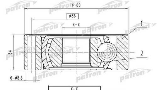 Patron PCV1787 шрус audi 80A4 iskodavw golf I-viip