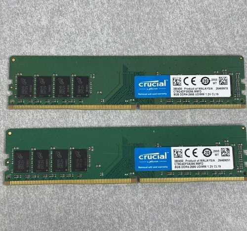 Оперативная память ddr4 16gb 2666 Crucial