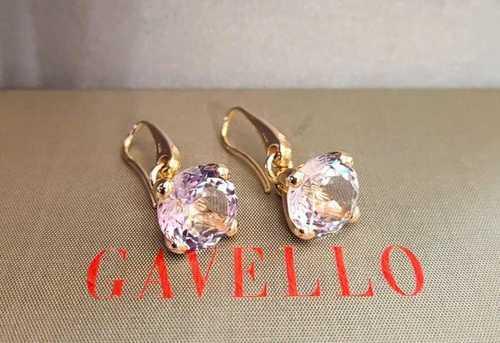 Gavello золотые серьги с аметистами и бриллиантами