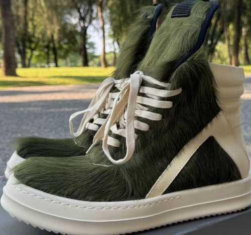 Rick owens geobasket pony hair grinch