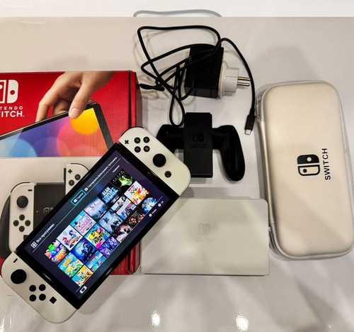 Nintendo Switch Oled White 1000 gb с 120 установле