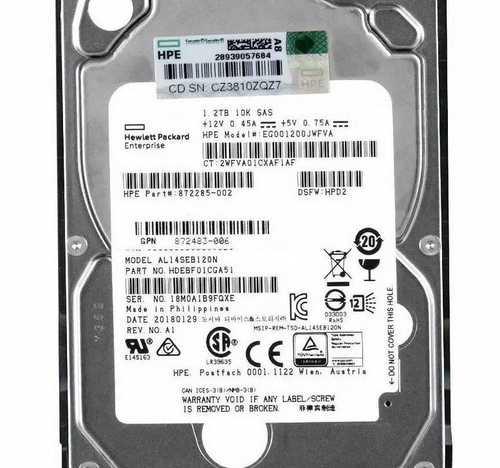 Жесткий диск HP EG001200jwfva 1,2Tb SAS 2,5" HDD