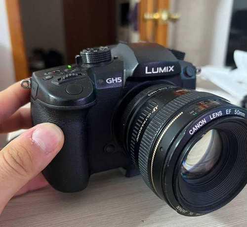 Фотоаппарат Panasonic Lumix GH5 + Canon 50mm f1.8