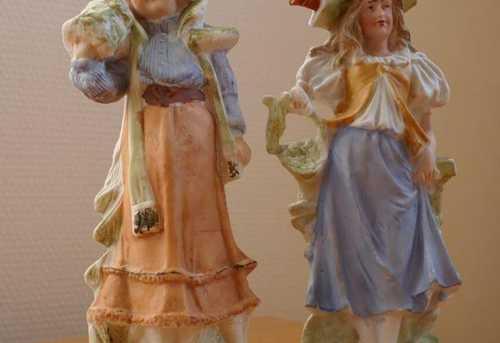 Фарфоровые статуэтки Дамы. 25 см. Европа. Бисквит