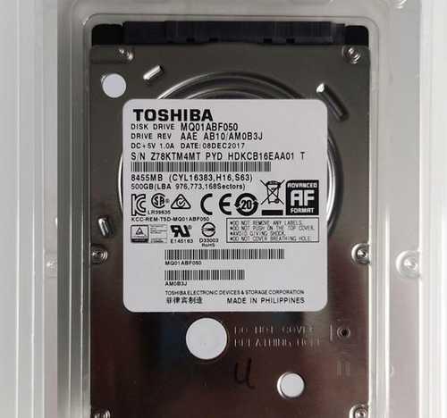 Внутренний жесткий диск. toshiba disk drive MQ01AB