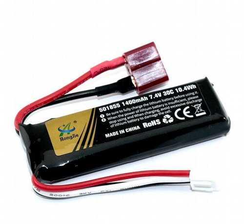Аккумулятор Li-Pol 7.4v 501855 1400mah разъем T-pl