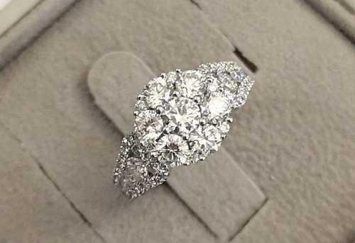 Оригинальное золотое кольцо с бриллиантами 1,7 ct