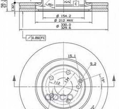 09.9825.21 диск тормозной передний MB W211/S21