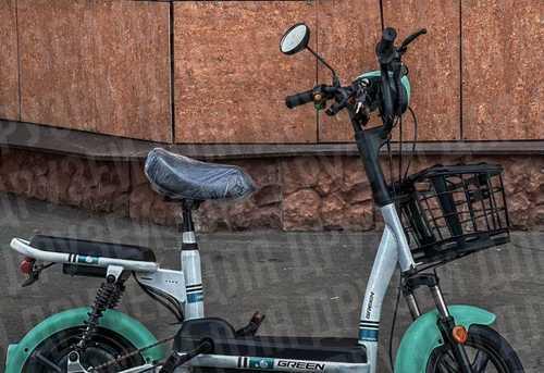 Электрический скутер велосипед Green 350W зеленый