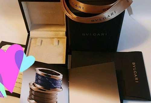 Коробка bvlgari под серьги b.zero кожа