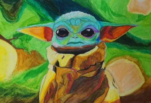 Картина "Малыш Грогу (Йода)" Звёздные войны