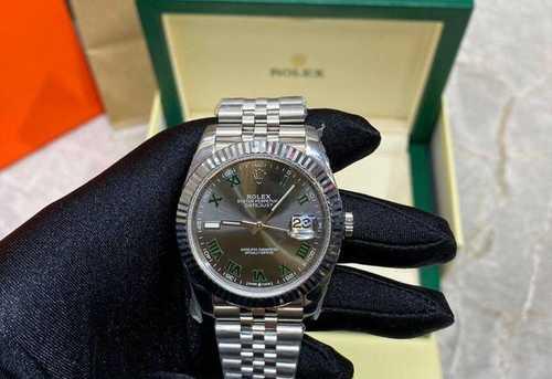 Часы Rolex DateJust Green Silver Premium