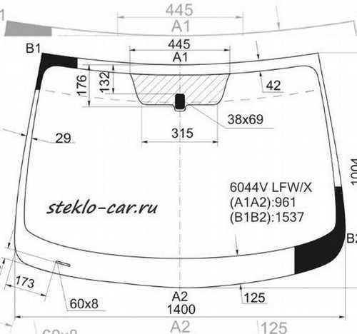 Nissan Qashqai P32 5D Suv (06) \ Quashqai 2 5D Suv (08) \Rogue 5D Suv (07) VIN Стекло лобовое