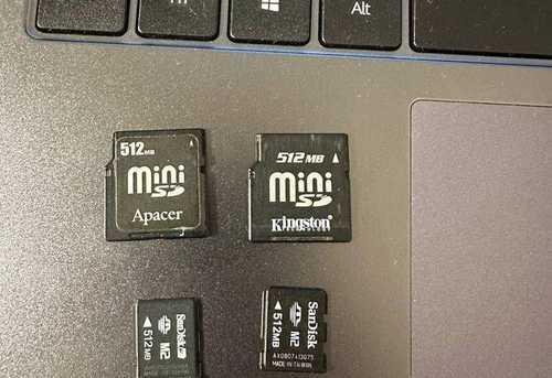 Карты памяти m2 и miniSD 512 mb обмен на microSD