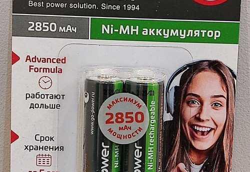 Два AA аккумулятора GoPower 2850mAh 1,2V