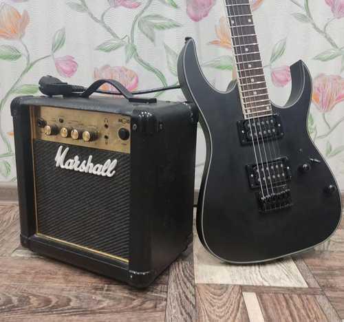 Электрогитара ibanez rg421   комбик Marshall mg10