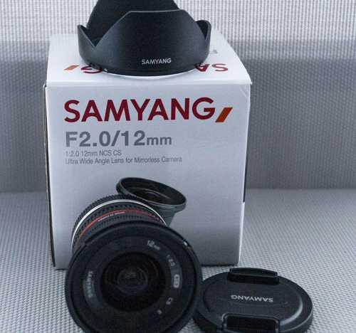 Объектив samyang 12mm f2.0 ncs cs sony e