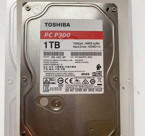 Жесткий диск Toshiba P300 1 тб hdwd110