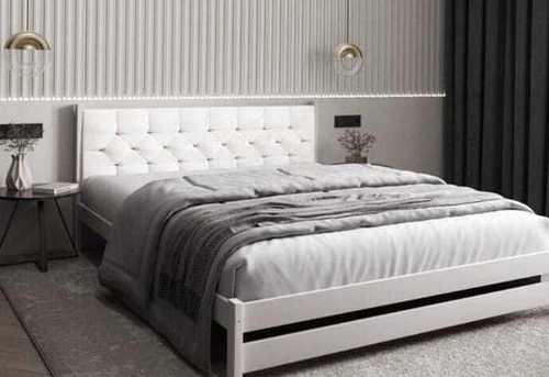 Надежная двуспальная кровать из массива березы