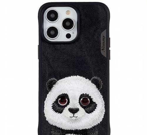 Чехол для iPhone 14 Pro Nimmy Panda с вышивкой