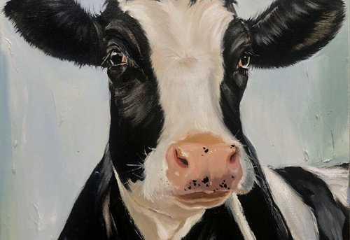 Картина маслом с коровой «Дерзкий»
