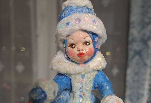 Снегурочка ёлочная игрушка из ваты